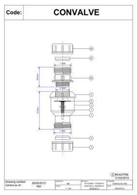 McAlpine CONVALVE In-Line Vertical Non-Return Valve