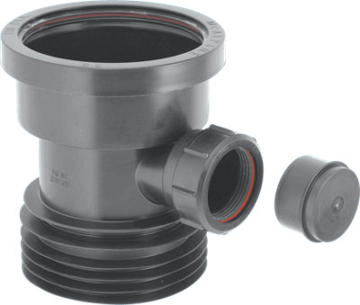 McAlpine DC1-BL-BO Black 4"/110mm Drain Connector with Boss | DIY at B&Q