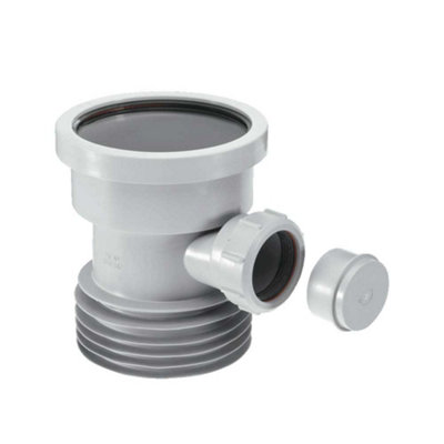 McAlpine DC1-GR-BO Grey 4"/110mm Drain Connector with Boss