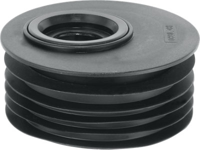 McAlpine DC2BL-OS Black 4"/110mm Offset Drain Reducer Connector