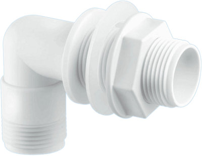 McAlpine FTC1AWH Bent Tank Connector with .75" BSP Threaded Outlet
