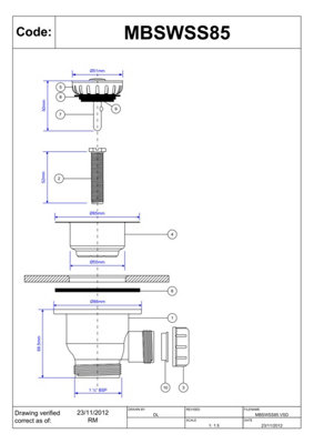McAlpine MBSWSS85 1.5" Mini Basket Strainer Waste