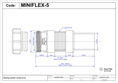 McAlpine MINIFLEX-5 1.5" universal compression connection x 1.5" plain ...