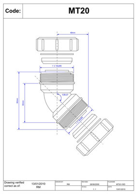 McAlpine MT20 1.5" 135 degree Multifit Bend