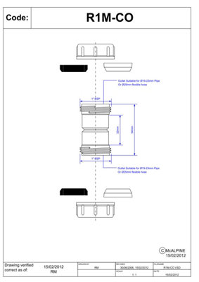 McAlpine R1M-CO Flexible to Rigid Overflow Pipe Straight Connector