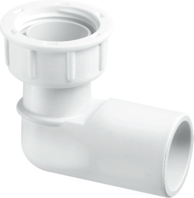McAlpine R8A 0.75" 90 degree Female Overflow Coupling with loose nut