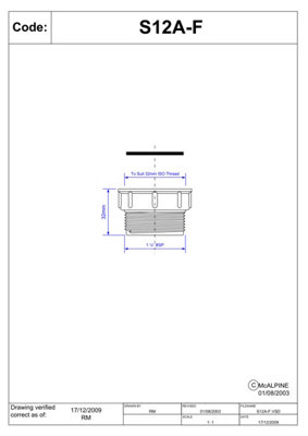 McAlpine S12A-F European to UK Waste Outlet Adapto