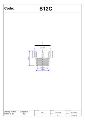McAlpine S12C 1" BSP Female x BSP Male Coupling