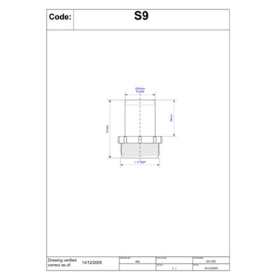 Mcalpine S9 Pushfit Bsp Screwed Overflow Adaptor