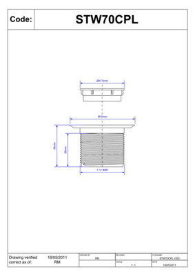 McAlpine STW70CPL Long Waste for STW 1.5" Shower Traps