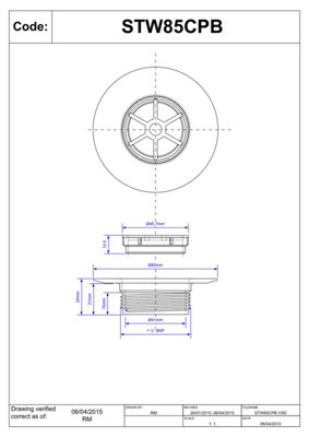 McAlpine STW85CPB Standard Waste for STW 1.5" Shower Traps