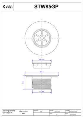 McAlpine STW85GP Standard Waste for STW 1.5" Shower Traps