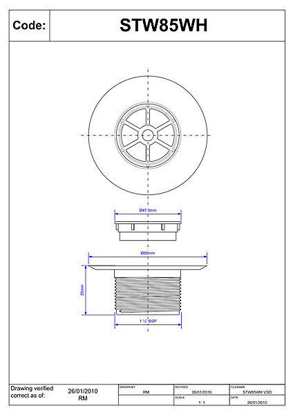 McAlpine STW85WH Standard Waste for STW 1.5 McAlpine STW85WH Standard Waste for STW 1.5