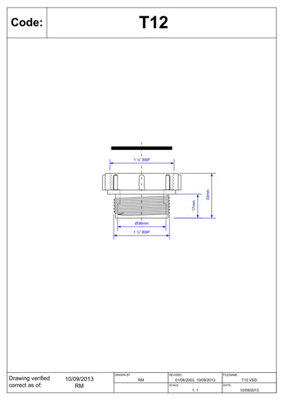 McAlpine T12 1.5" x 1.25" Waste Outlet Reducer