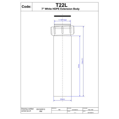 McAlpine T22L 1" Extension Piece