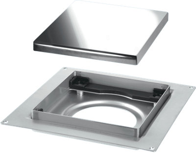 McAlpine TILE-PLAIN-P 150mm Square Stainless Steel Tile Drain for use ...