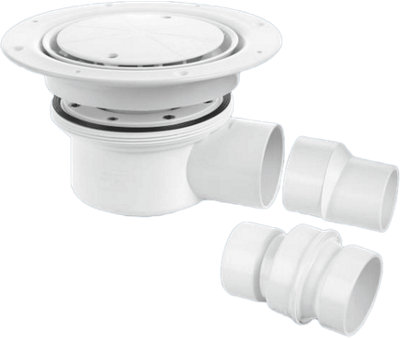 McAlpine TSG52WH Two-Piece 50mm Water Seal Trapped Gully, Clamp Ring ...