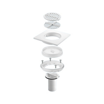 McAlpine TSGCONV White Plastic Sheet Floor to Tiled Floor Gully ...