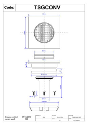 McAlpine TSGCONV White Plastic Sheet Floor to Tiled Floor Gully ...