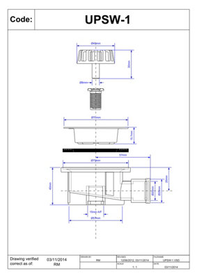 McAlpine UPSW-1 Pumped Shower Waste Outlet 70mm Polished Stainless ...