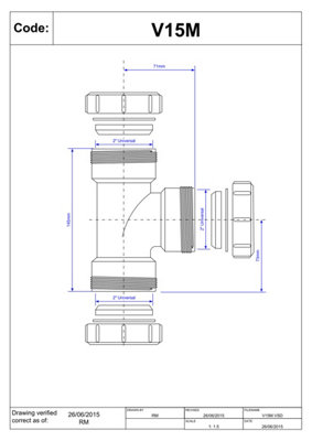 McAlpine V15M 2" Multifit Swept Tee