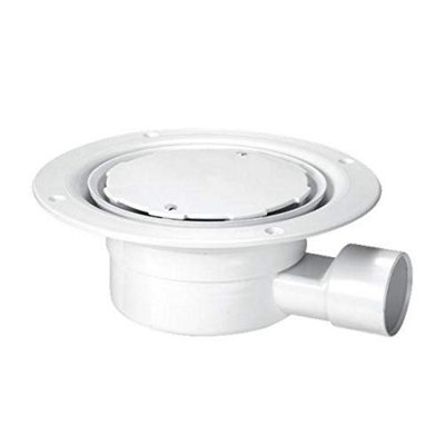 McAlpine VSG1WH Valve Shower Gully, White Plastic Clamp Ring and Cover ...