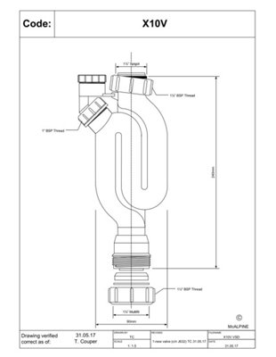 McAlpine X10V 75mm Water Seal Straight Through Anti-Syphon (Silentrap ...