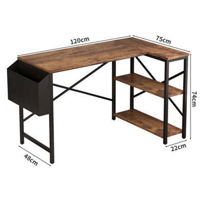 MCC Direct Computer Desk L Shaped Corner Desk with Adjustable shelves ...