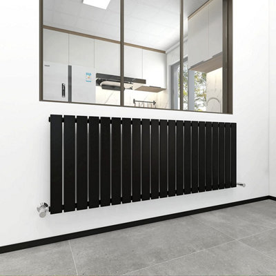 MCC Direct Designer Flat Panel Single Radiator 600x1428 Black | DIY at B&Q