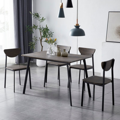 MCC Direct Dining table and 4 chairs Set with Metal frame - Blake | DIY at B&Q
