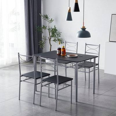 MCC Direct Dining table and 4 chairs Set with Metal frame Silvia Range ...