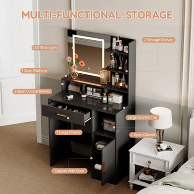 MCC Direct Dressing Table with Adjustable LED Mirror Make up Desk and ...