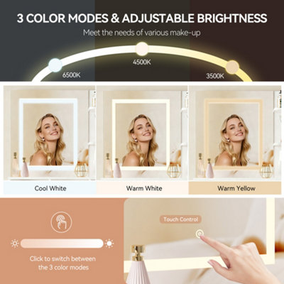 MCC Direct Dressing Table with Adjustable LED Mirror Make up Desk and ...