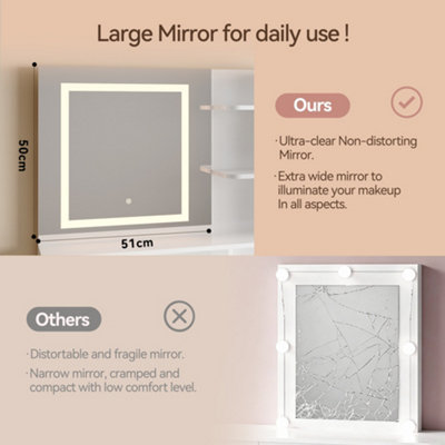 MCC Direct Dressing Table with Adjustable LED Mirror Make up Desk and ...