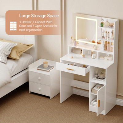 MCC Direct Dressing Table with Adjustable LED Mirror Make up Desk and ...