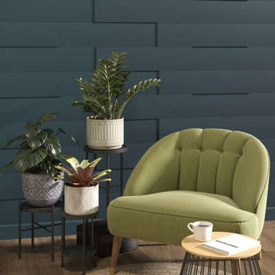 MCW Insulation Cre8 Reclaimed 3D Wood Wall Panels, Ocean Blue - Modern ...