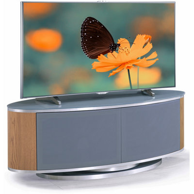 MDA Designs LUNA Grey Oval Cabinet with Oak Profiles and Grey BeamThru ...