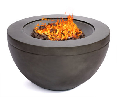 MDA Designs TABITI Dark Grey Lavish Garden and Patio Fire Pit with Eco ...