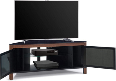 MDA Designs VOLANS Tru-Corner Remote Friendly Doors Walnut/Black ...