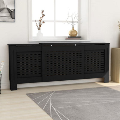 MDF Radiator Cover Black 205 cm | DIY at B&Q