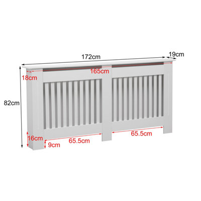 MDF Radiator Cover With Modern Cabinet Top Shelving (Extra Large)