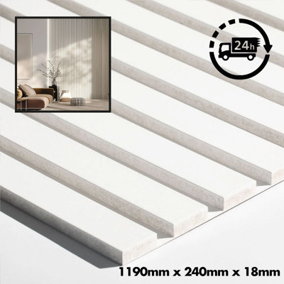 MDF Wall Slat / Strip Panel (5 Pack - Slatwall panel / Panelling ...