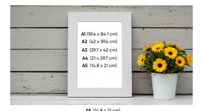 MDF Wood Photo Frame Shatterproof Plexiglass Modern Design - A5 (14.8 x ...