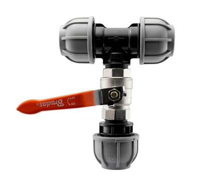 mdpe water pipe tee junction with full flow lever valve (20mm mdpe)