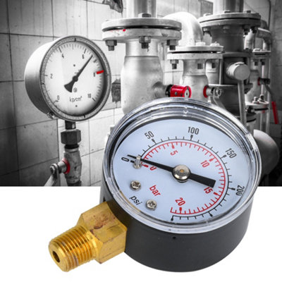 Mechanical Pressure Gauge 1/8inch BSPT Bottom Connection for Air Oil ...