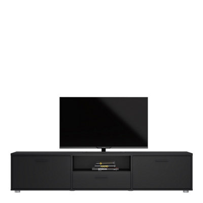 Media TV-Unit with 2 Doors + 1 Drawer 177 cm Black