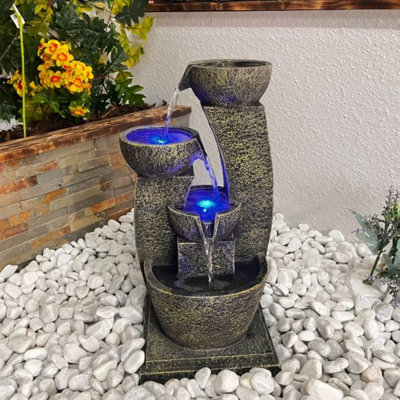Medium Aztec Mains Power Water Feature With Cover