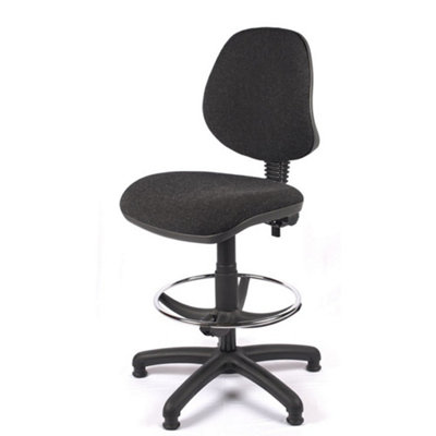 Medium Back Draughtsman Chair in Charcoal Fabric