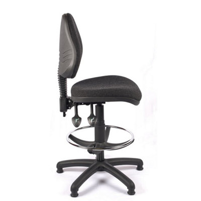 Medium Back Draughtsman Chair in Charcoal Fabric