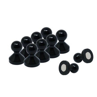 Medium Black Acrylic Push Pin Magnet for Fridge, Whiteboard ...